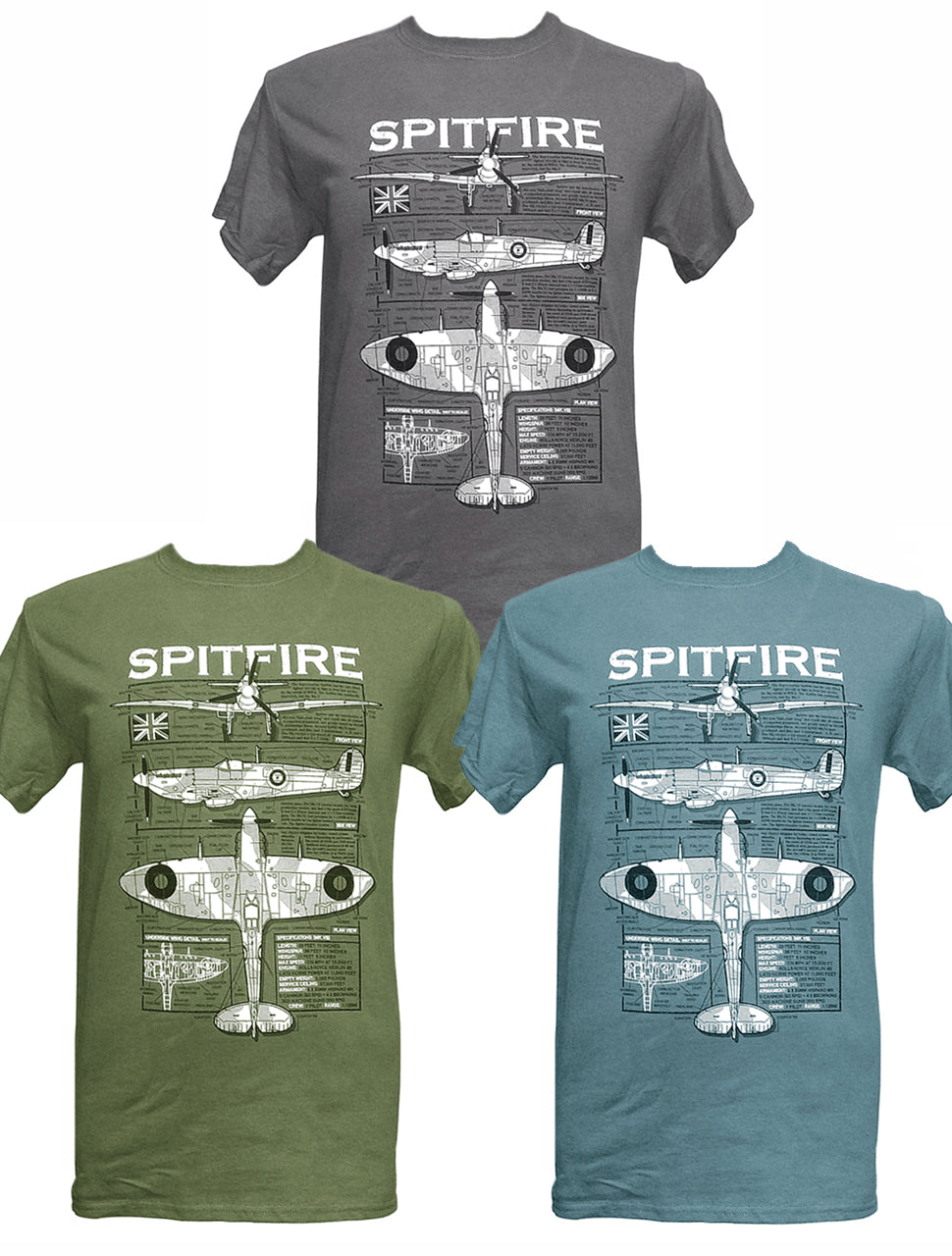 Supermarine Spitfire WW2 Battle Of Britain RAF Fighter Aircraft Bluepr ...